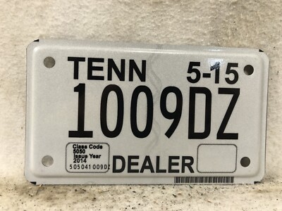 2015 Tennessee Dealer Motorcycle License Plate | eBay