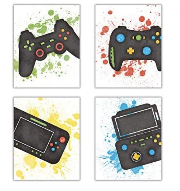 Video Game Themed Wall Art Prints, Set Of 4 (8x10) Prints, Unframed ...