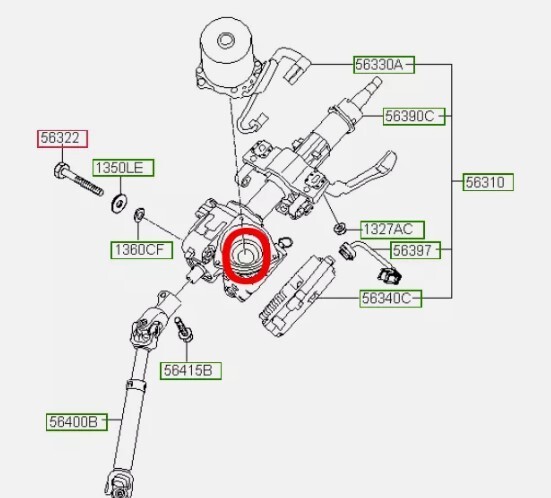 Flexible Steering Column Coupling Kia Ceed Hyundai i20 i30 i40 ...