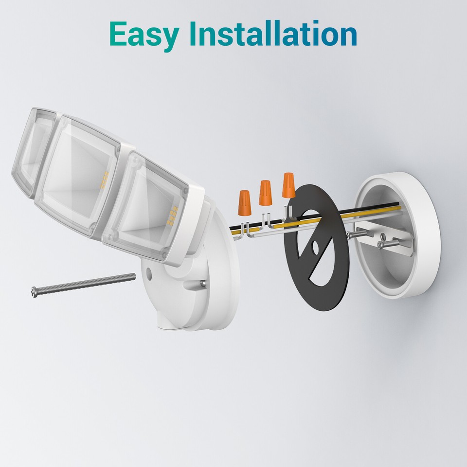 Motion Sensor Lights Outdoor 55W LED Security Flood Light Weatherproof ...