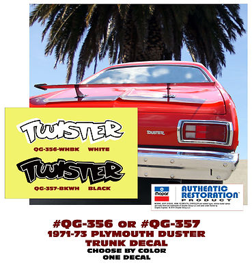 QG-356 QG-357 1971-73 PLYMOUTH DUSTER - TWISTER TRUNK DECAL NAME - ONE ...