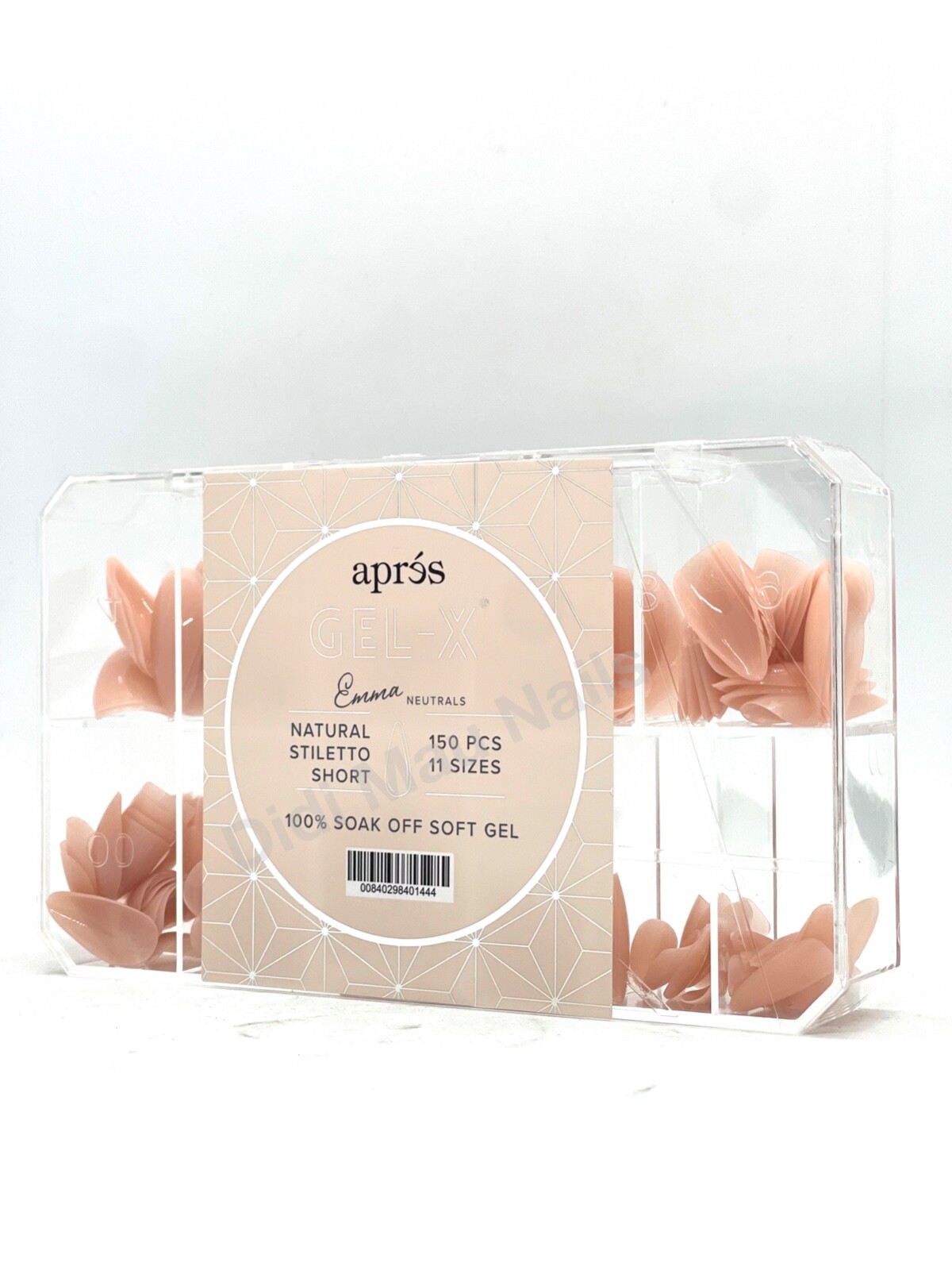 Apres Gel-X Neutrals Natural Emma Stiletto Short Tips 150Pcs - 11 Sizes ...