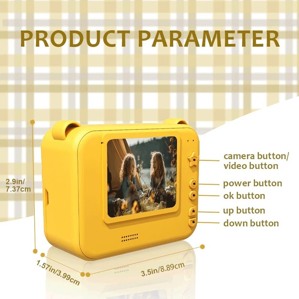 KIDS CAMERA 1080 Digital Children Camcorder 32 Card Instant Photo Print ...