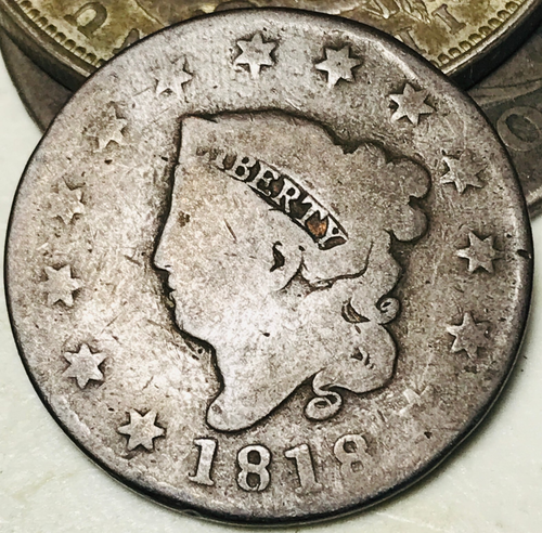 1818 Large Cent Coronet Head 1C Ungraded US Copper Coin CC26410 | eBay