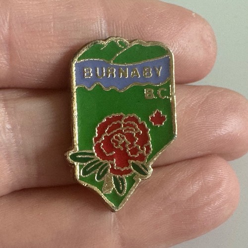 Vtg Burnaby British Columbia Lapel Pin – Red Flower Souvenir Canada | eBay