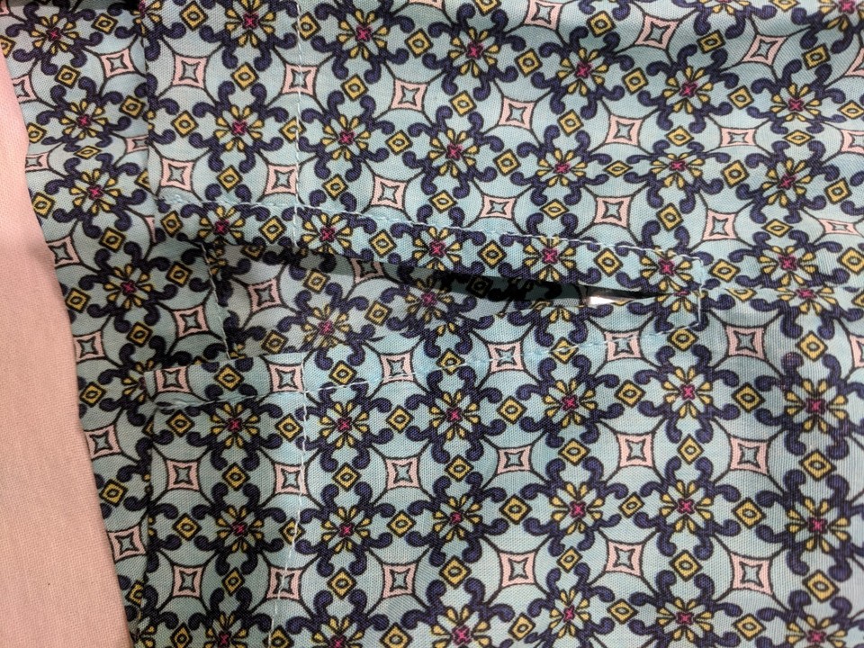 VICTORIA'S SECRET sleep shirt top size S blue print pajama long sleeve ...