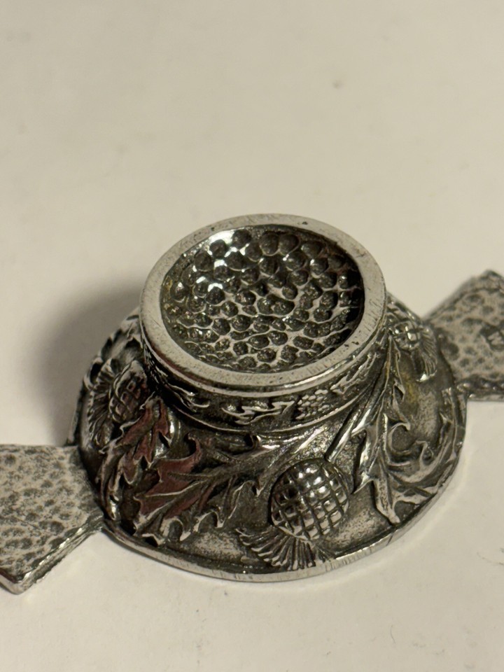 Vintage Small Scottish Quaich Sgian Dubh Pewter Toasting Bowl With ...