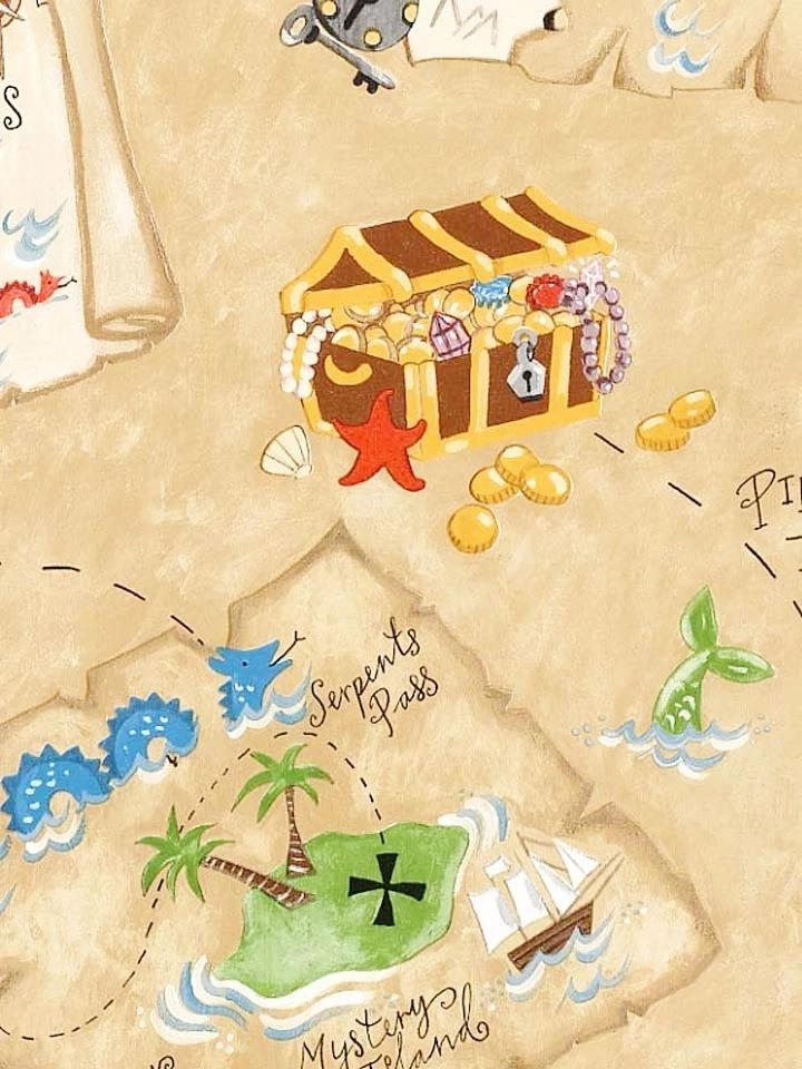 Kids Pirate Map Wallpaper