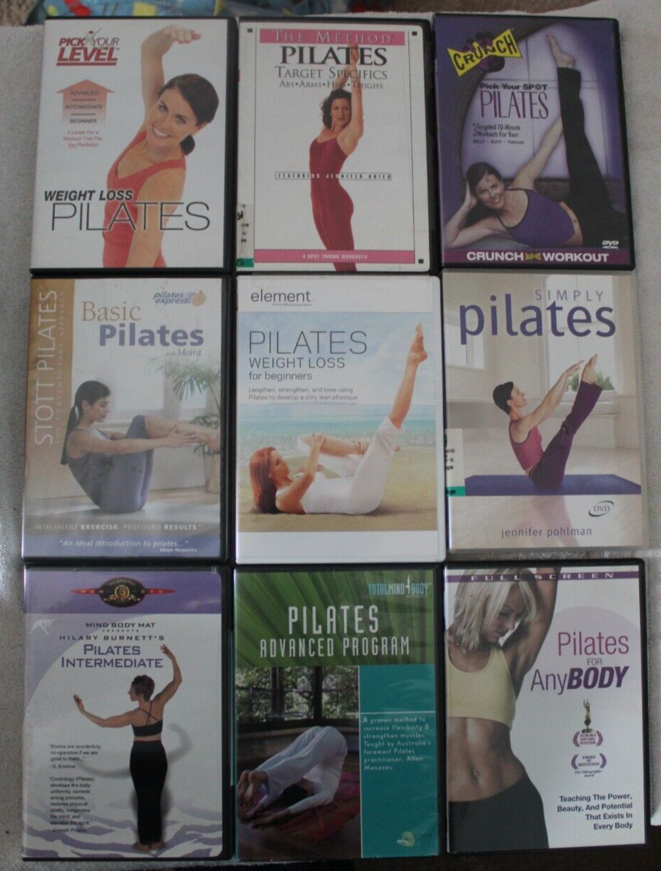 9 Pilates workout DVD lot Ellen Barret Method element simply ...