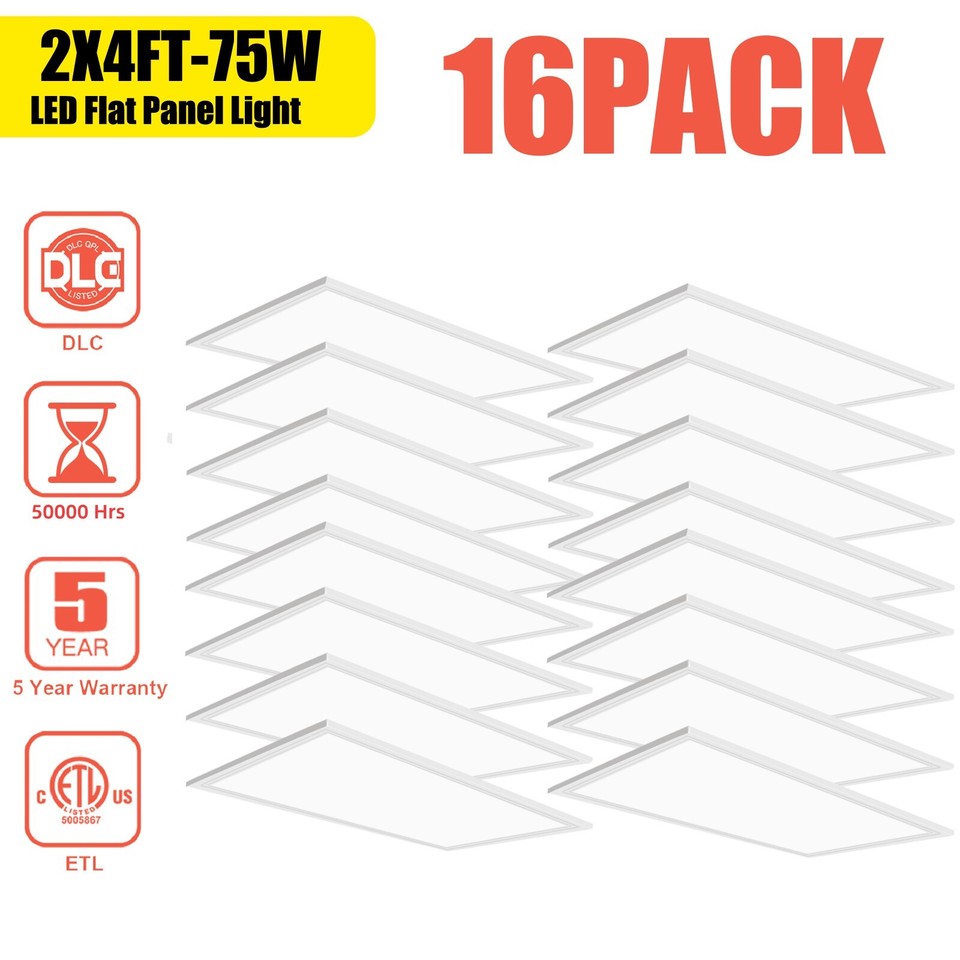 2x4 LED Ceiling Light, 75Watt Flat Ultra-Slim Dimmable Edge Lit LED ...