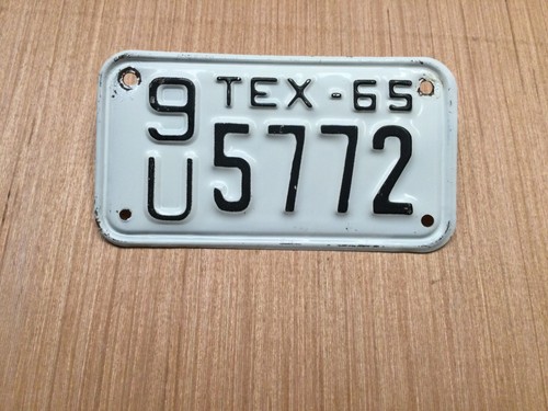 VINTAGE 1965 TEXAS MOTORCYCLE LICENSE PLATE NICE ORIGINAL | eBay