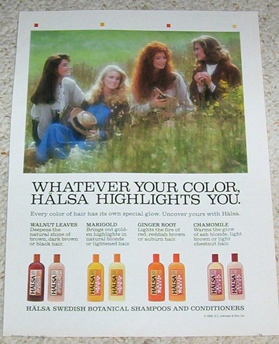 1987 ad page - SC Johnson Son Halsa hair Pretty girls shampoo PRINT ...