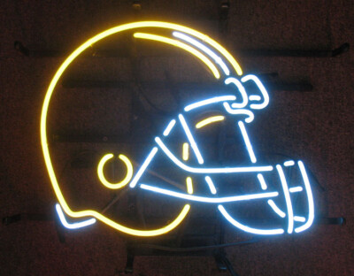 Football Helmet Man Cave Neon Light Sign Room Wall Decor Artwork 20"x16 ...