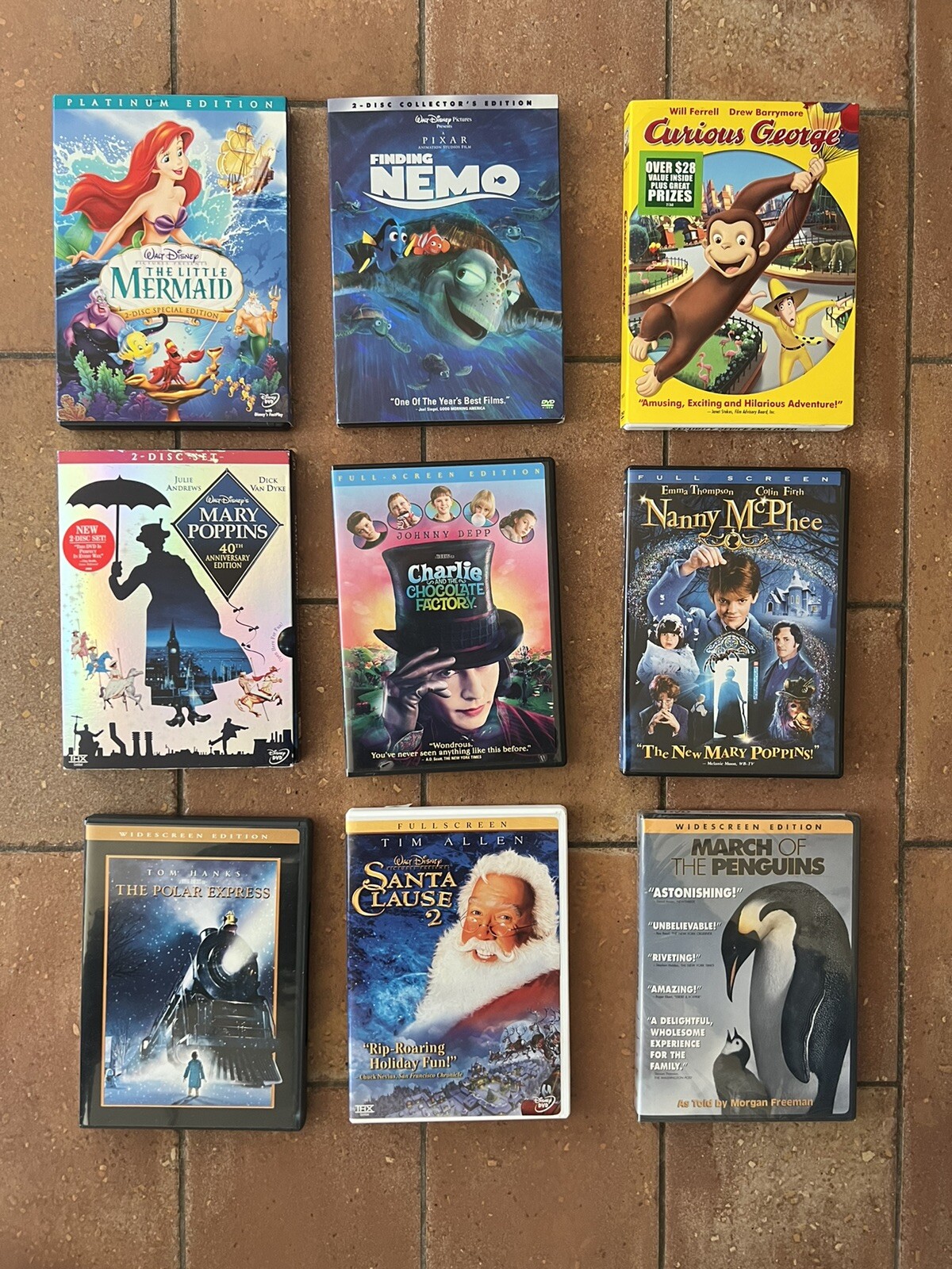 Lot of 9 - Kids & Adult Children DVD Finding Nemo Little Mermaid ...