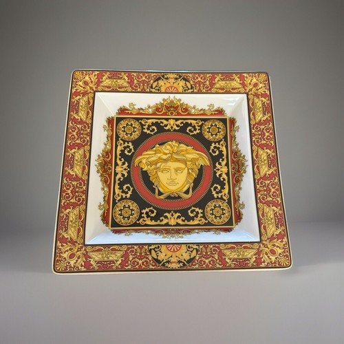 Versace Medusa Square Porcelain Plate - 22cm (8.7”) - Baroque Pattern ...