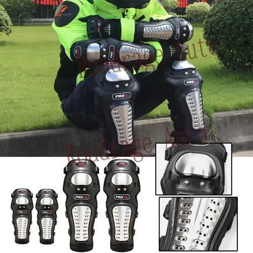 Motorcycle Bicycle Skate Board Knee Guards Alloy Steel Protector For ...