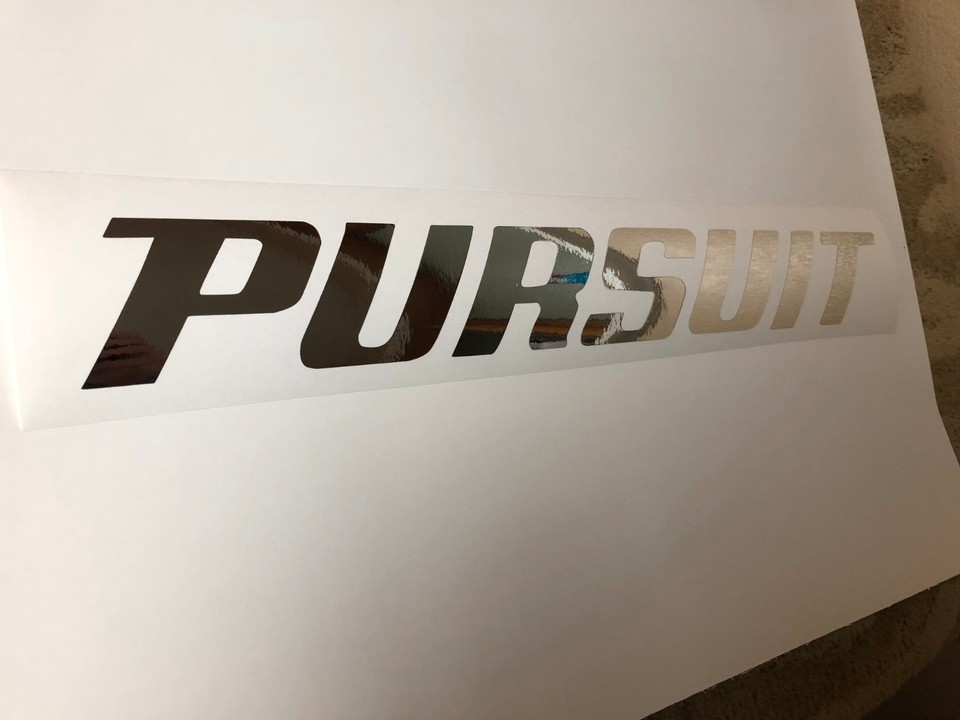 2 PURSUIT Boat CHROME Vinyl Decals LARGE L@@K! Sticker Ski Wakeboard ...