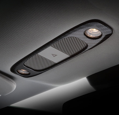 ABS Carbon Fiber Top Reading Light Lamp Cover Trim For Tesla Model 3/Y ...