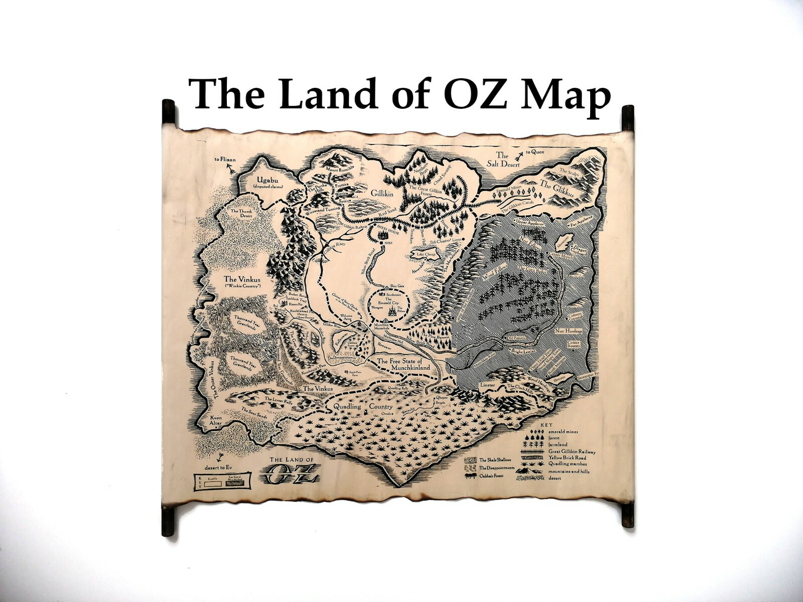 The Land of Oz Map, The Wonderful Wizard of Oz Map, Emerald City ...