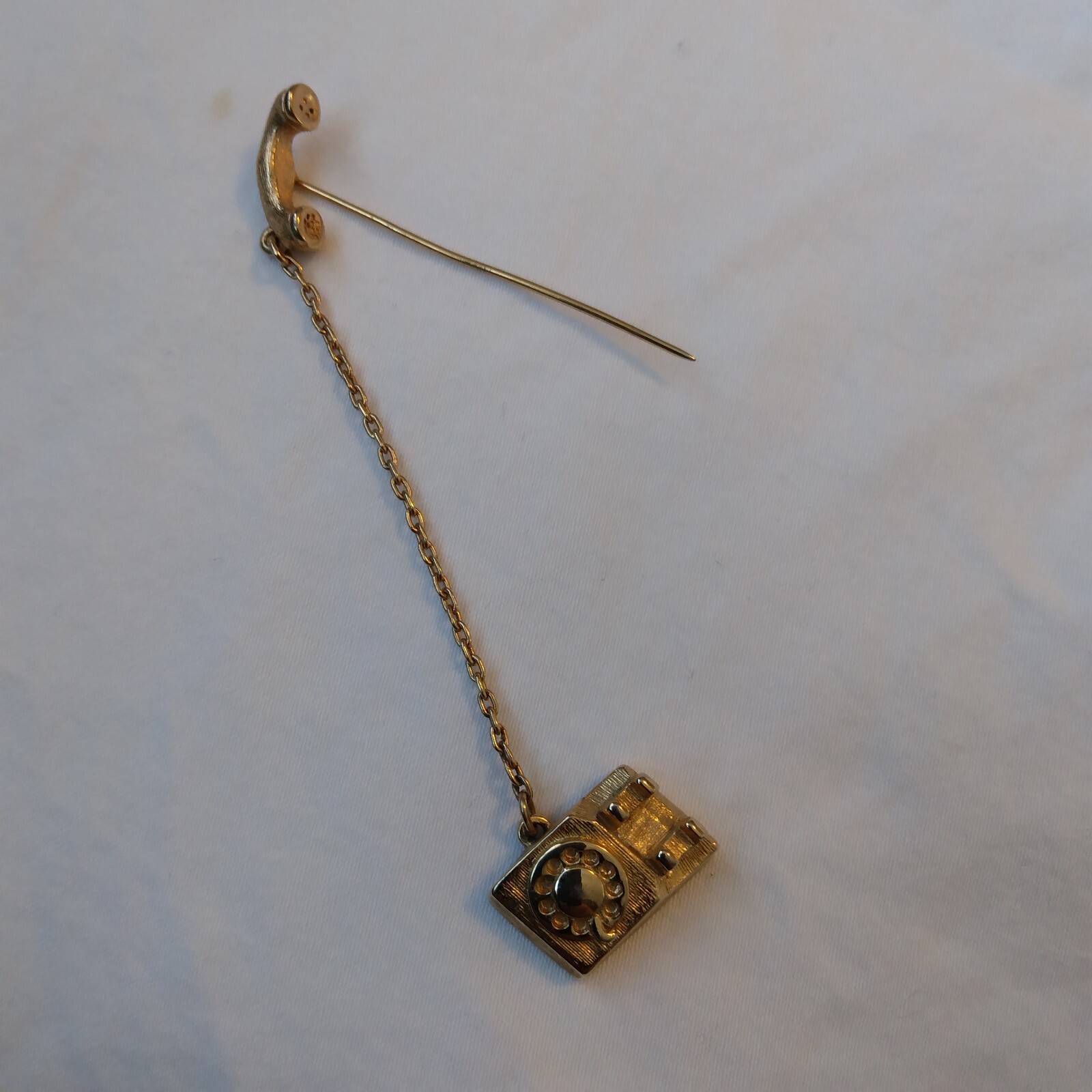 Signed AVON Vintage GOLD TONE ROTARY PHONE STICK Pin … - Gem