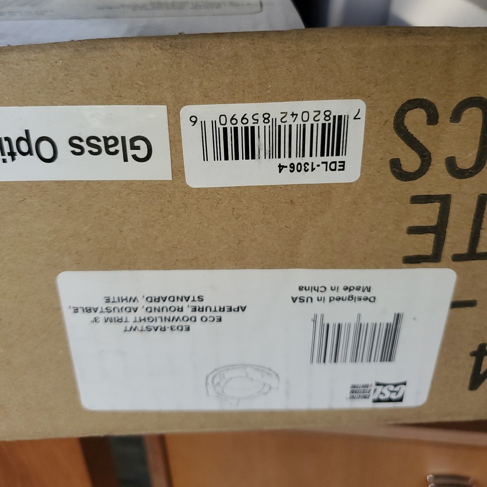CSL ED3-RASTWT 3" Eco-Downlight ROUND Adjustable Baffle Trim NIB NEW ...