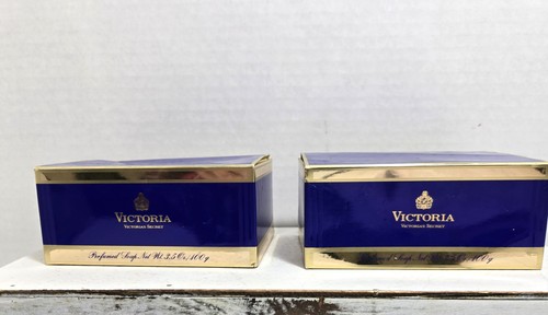 Victorias Secret Perfumed Soap 3.5 Oz Bar Blue Gold Box Scented Soap 2 ...