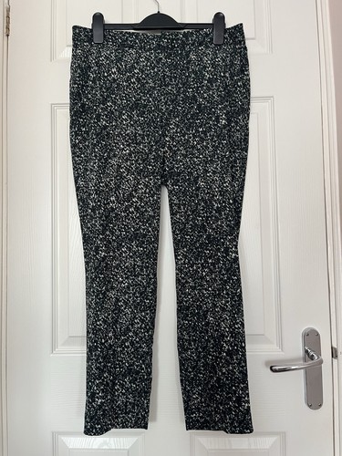 ZARA BASIC Trousers – Black, Green & White Tweed Print – Slim Fit ...