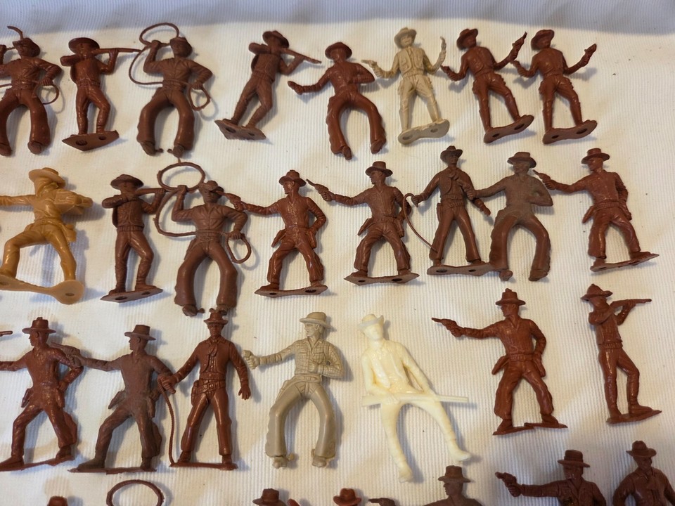 Vintage 1960 Lot of 73 Louis Marx & MPE & Unmarked Western Cowboys 2 ...
