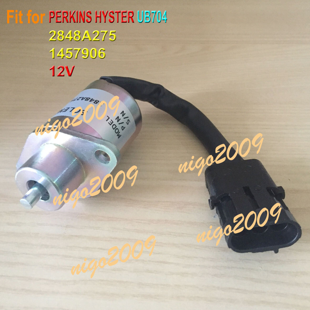 12V Solenoid Valve 2848A275 1457906 for PERKINS 700 Series Engine ...