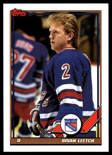 1991-92 Topps #108 Brian Leetch New York Rangers HOF | eBay