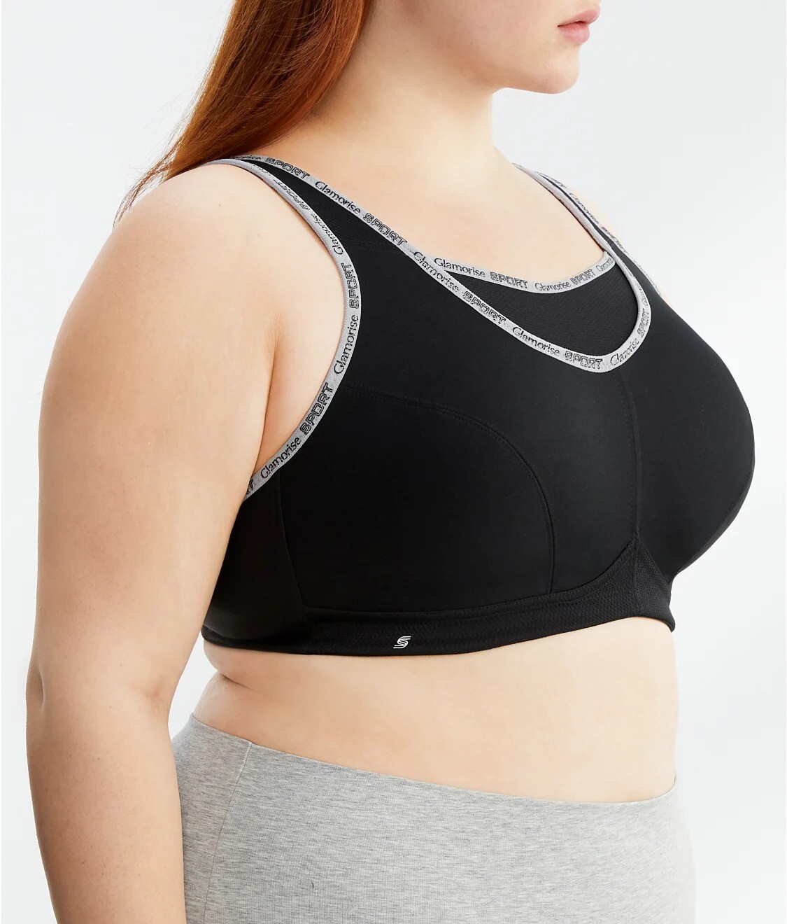 Glamorise BLACK LOGO Plus Size Sport No-Bounce Camisole Bra, US 38I, UK 38G | eBay