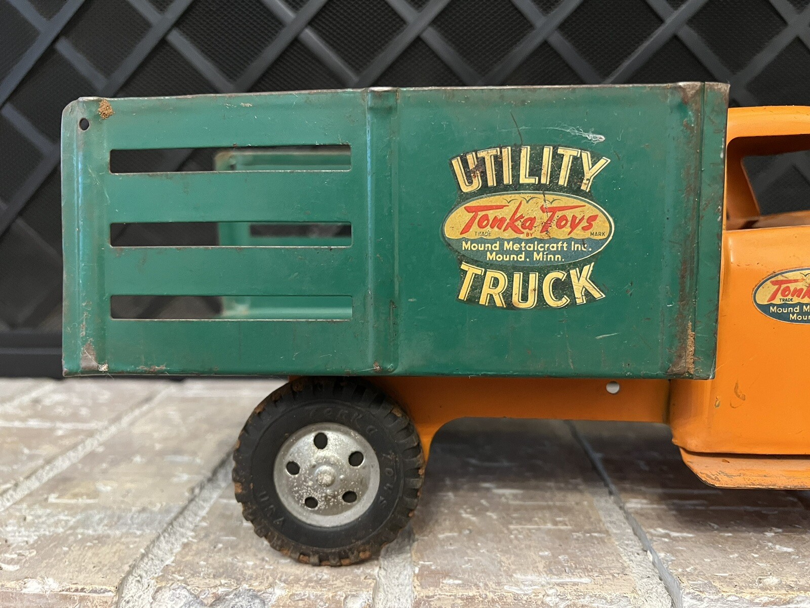 Vintage 1954 Tonka Utility Truck # 175 Original Orange Paint And Decals ...