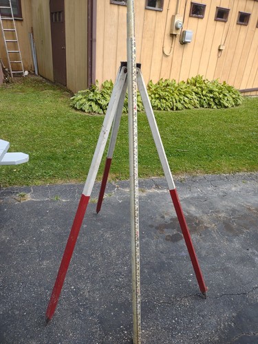 Vintage Antique Wooden Transit Tripod Red And White 4.75' Plus 14 ...