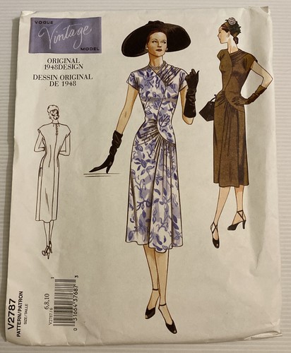 Vogue V2787 Retro 1948 Sewing Pattern Sizes: 6-8-10 A-Line Dress | eBay