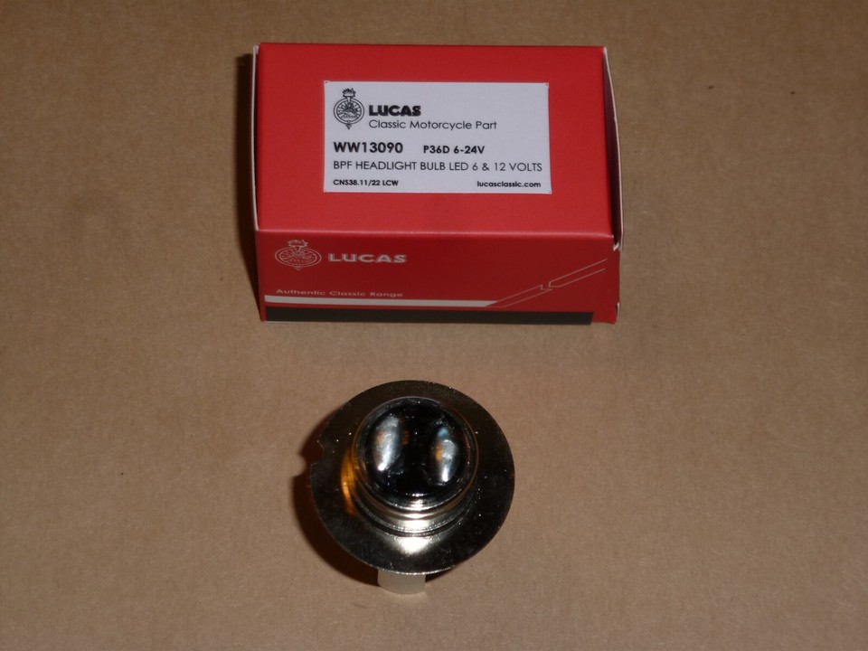 LUCAS 414 446 style LED 6V 12V HEADLIGHT BULB 60/55W TRIUMPH BSA NORTON ...