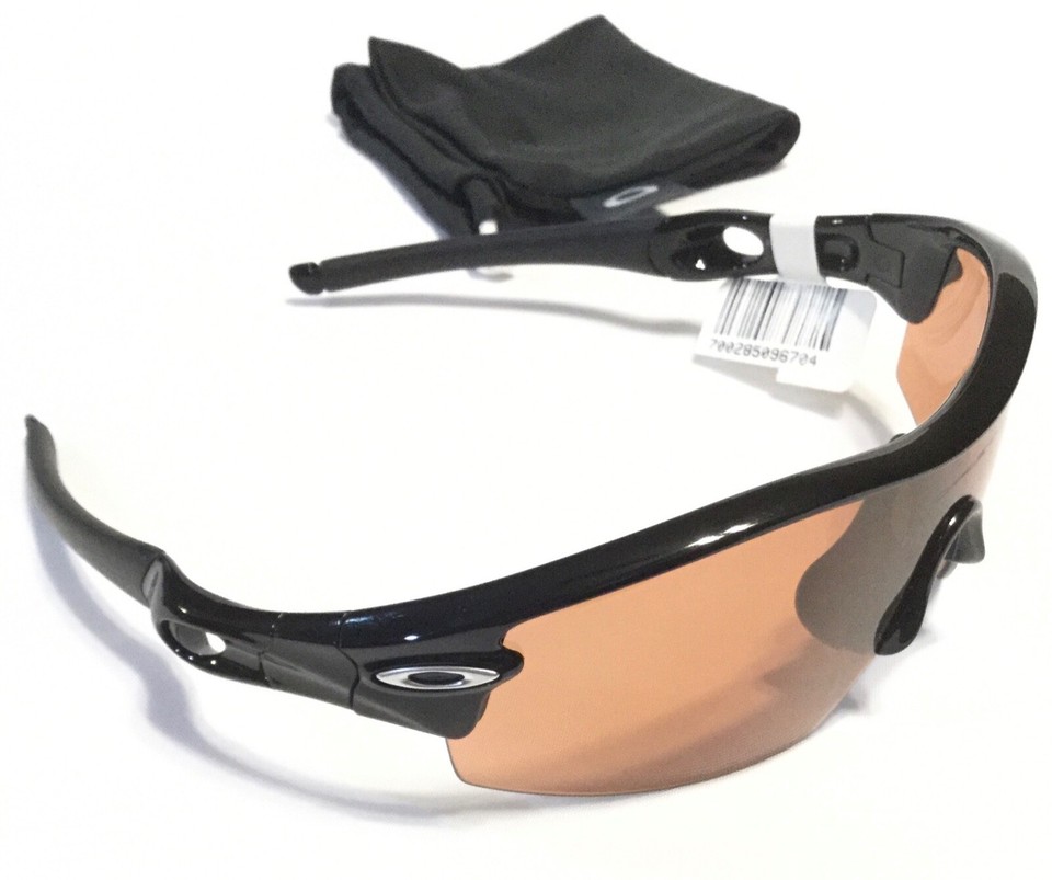 OAKLEY RADAR SUNGLASSES Polished Black Frames Silver Icons VR28 Trail ...