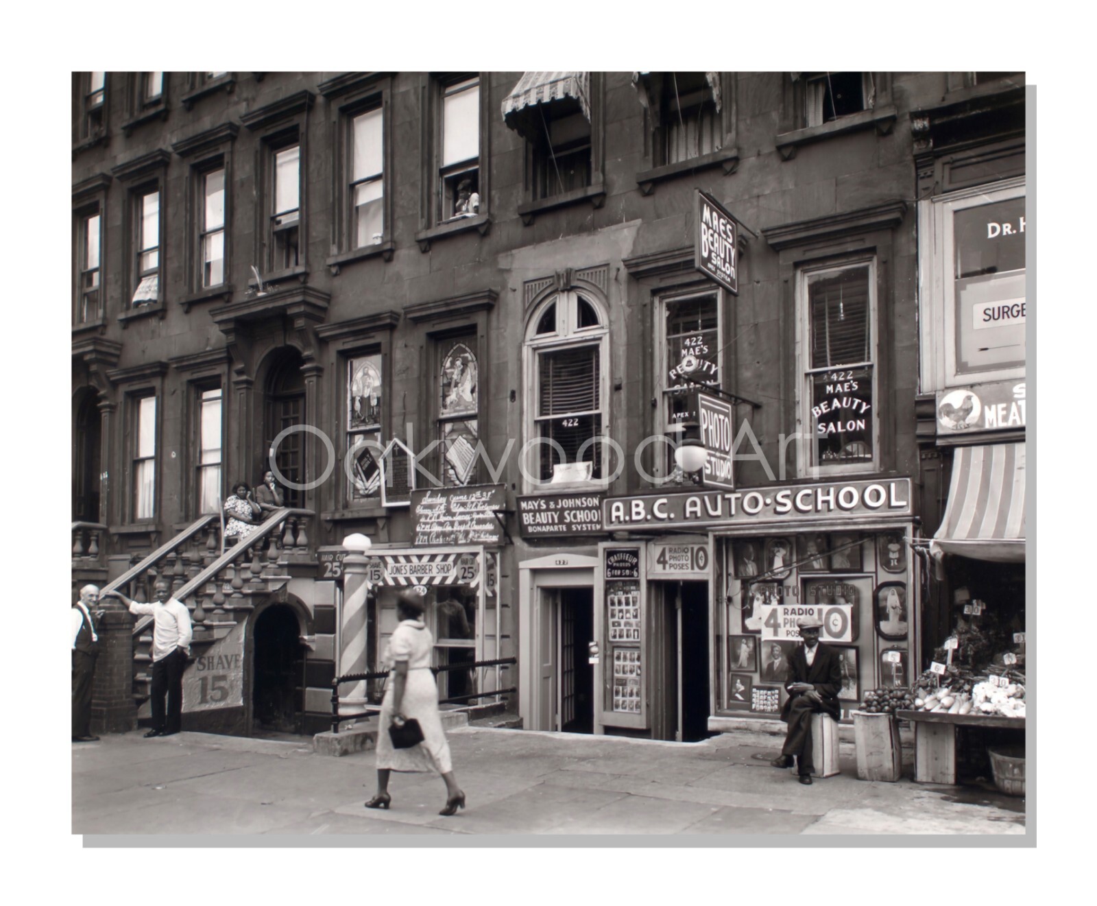 Lenox Avenue in Harlem, 1930s New York City Street Scene, Vintage Photo ...