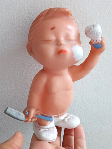 1959 LAFLEX FRANCE BABY BOY TOY DOLL RUBBER SHAVING SHAVE FUNNY Child ...