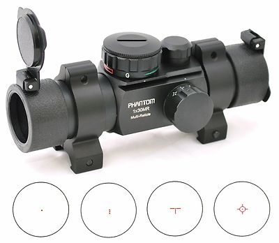 PHANTOM Reflex Multi Task Reticle Green Red Dot Scope Sight w/ Weaver ...