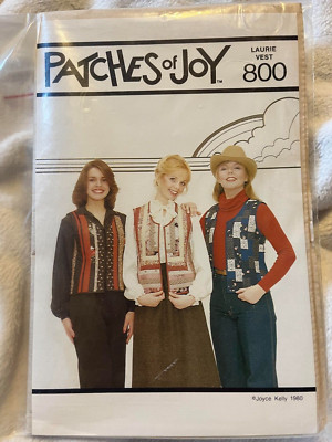 Laurie Vest New Uncut Sewing Pattern Patches of Joy VIntage 1980 | eBay