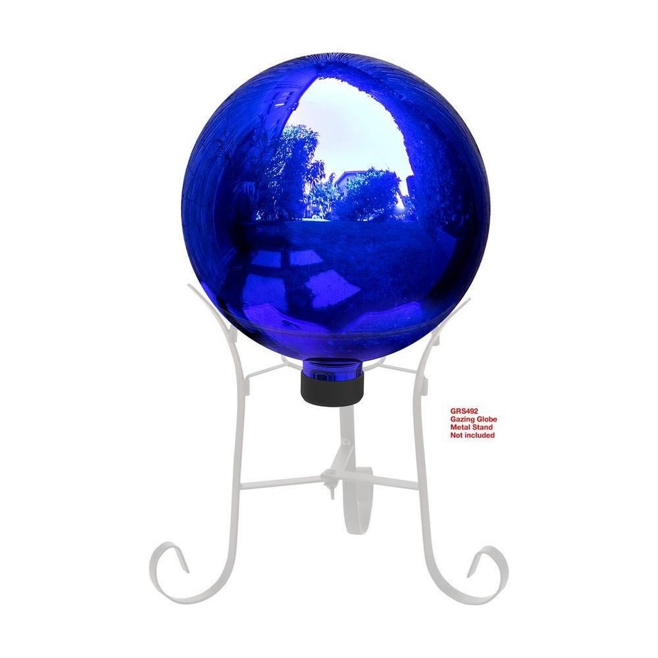 Blue Glass Gazing Globe Ball Garden and Lawn Decoration 10 In Festive ...