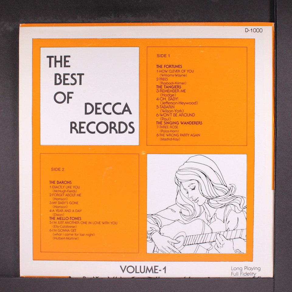 VARIOUS: the best of decca records, vol. 1 DECCA 12" LP 33 RPM | eBay