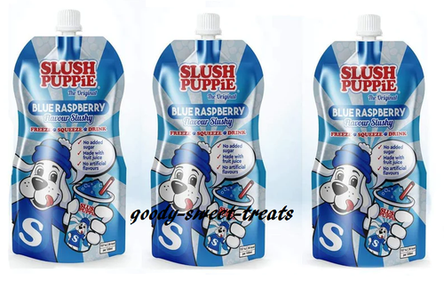 3 x SLUSH PUPPIE - Ice Pops - Blue Raspberry Slushy Puppy Pouches | eBay