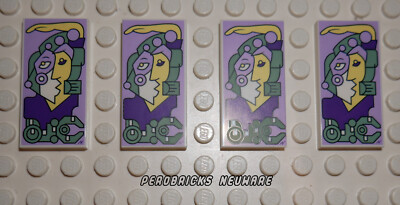 Lego 4 x Fliese / Fliesen 2x4 Picasso Style #87079pb1284 NEUWARE | eBay.de