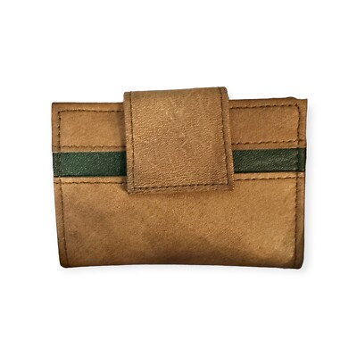 Princess Gardner CowHide Leather Brown & Green Wallet 6-Hook I.D ...