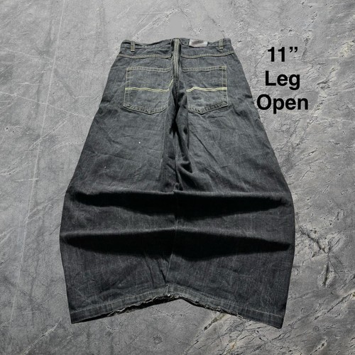 Baggy Black Wide Leg Dodeca Southpole Styl Y2K Skater Vintage Jeans 42x29 | eBay