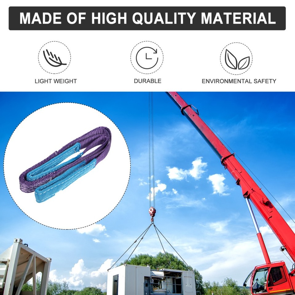 2 Pack Polyester Flat Sling Strap Rigging Moving Towing Lifting Slings ...