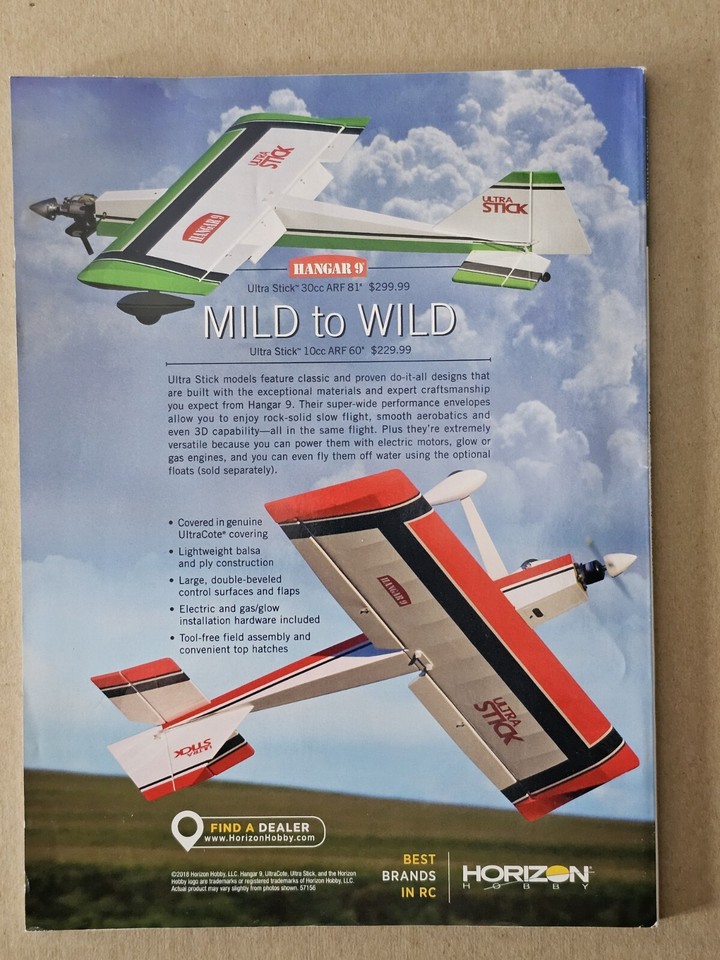Model Aviation Magazine July 2018 F1D Indoor Free Flight FREE SHIPPING ...