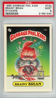 1985 Topps Garbage Pail Kids Series 2 #72b Brainy Brian PSA 9 MINT ...
