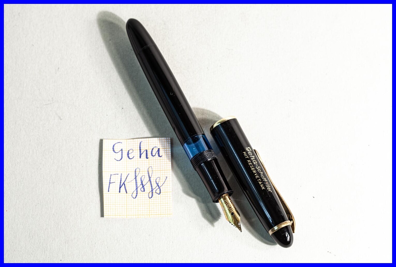 1950s J. GEHA School Fountain Pen With Reserve Tank Piston Filler FK ...